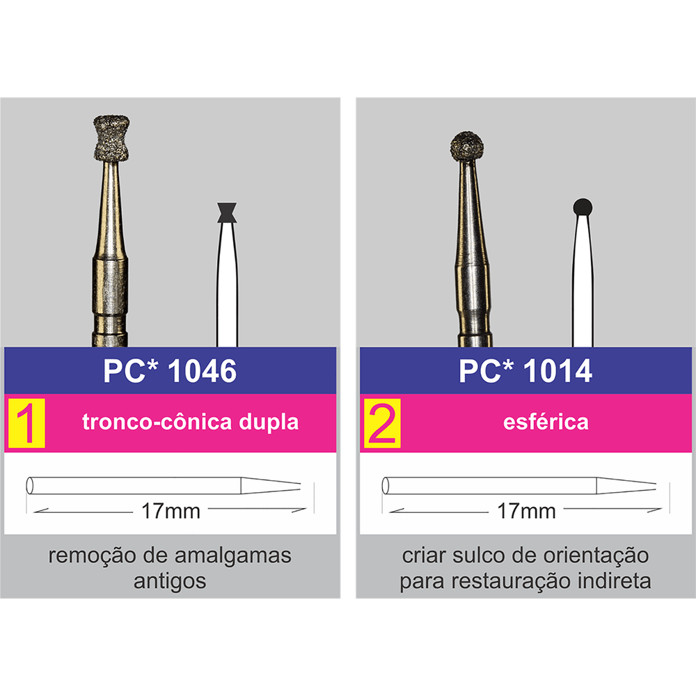 Kit 7 pontas tridiamantadas INLAY/ONLAY - Coraldent